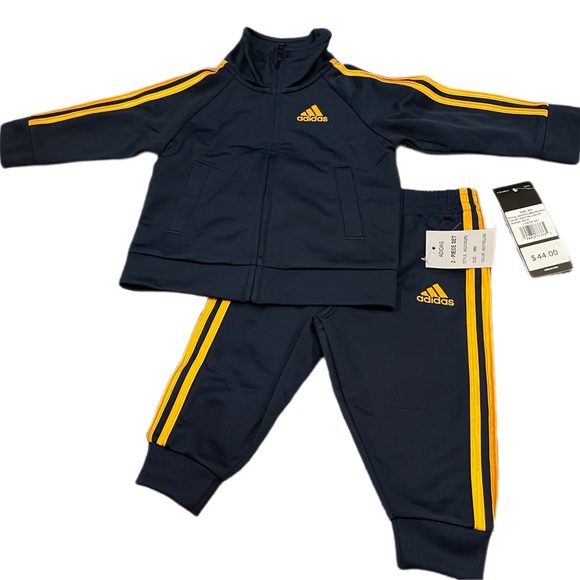 adidas | Matching Sets | Adidas 2 Piece Jog Suit Navy Blue With Gold ...